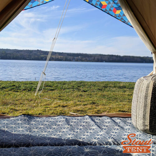 Bell Tent Blue Half-Moon Rug - Stout Tent